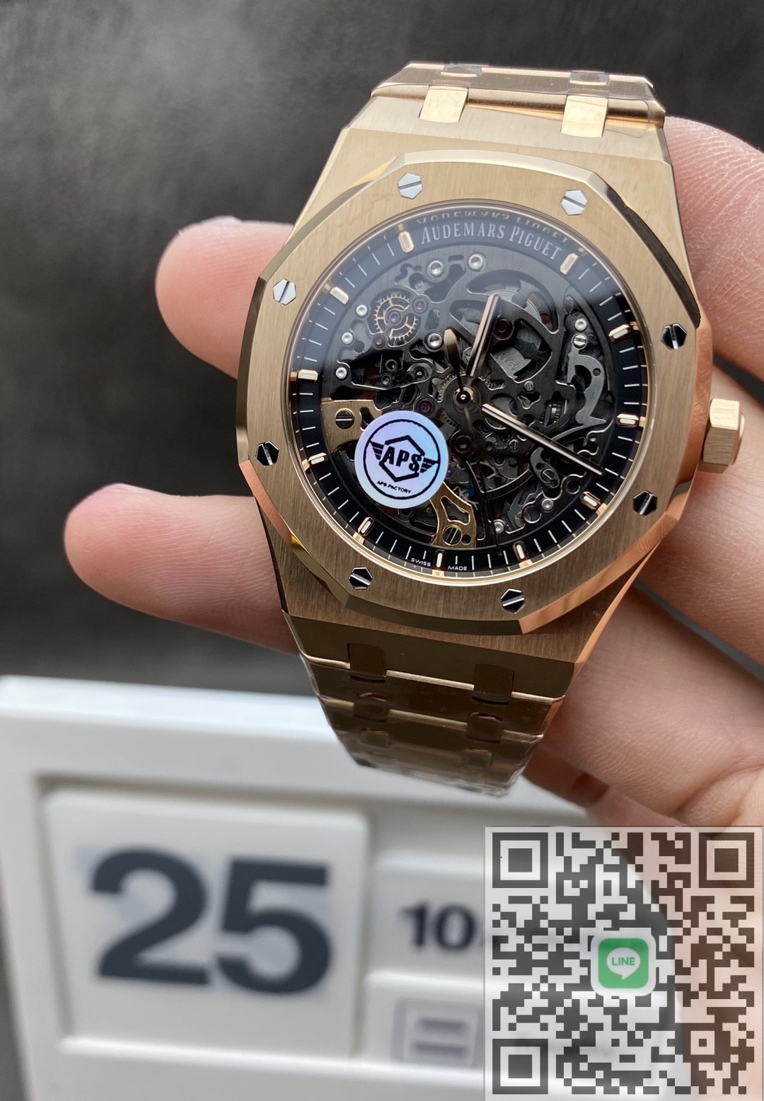 APS工場 オーデマピゲ ロイヤルオーク41mm 15407 スレートグレーの透かし彫りの文字盤 ピンクゴールド 一体式3132ムーブメント ...