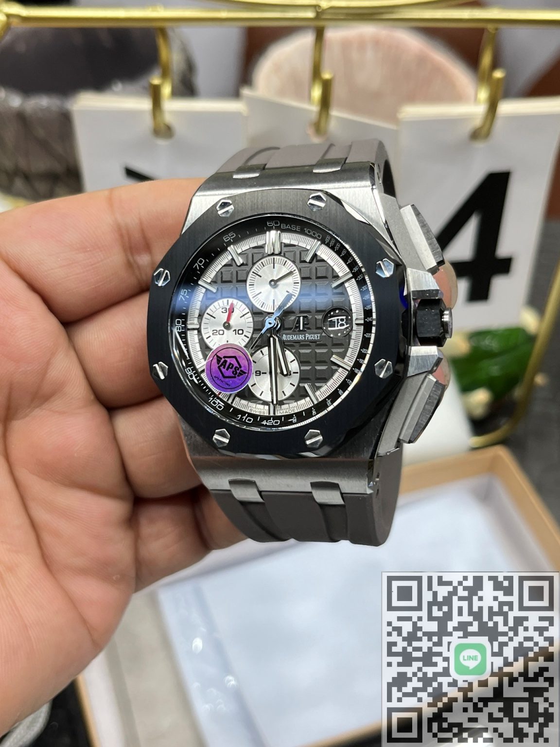 APS工場 オーデマピゲ ロイヤルオークオフショア26400 44MM スレートグレー文字盤 セラミックベゼル グレーラバーベルト チタンケース スケルトンケースバック Cal.3126 ...